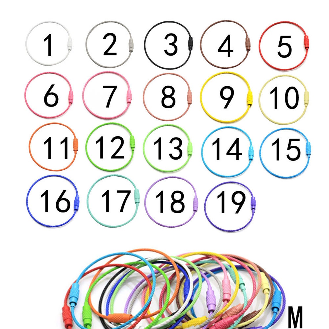 Colorful Wire Rope Key Chain Wire Keychain Carabiner Cable Key - Etsy