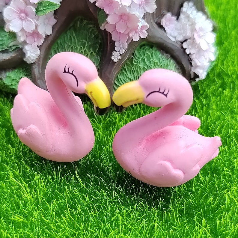 36mm Pink Micro Flamingo Figurine Miniature Animals Ornaments for DIY ...