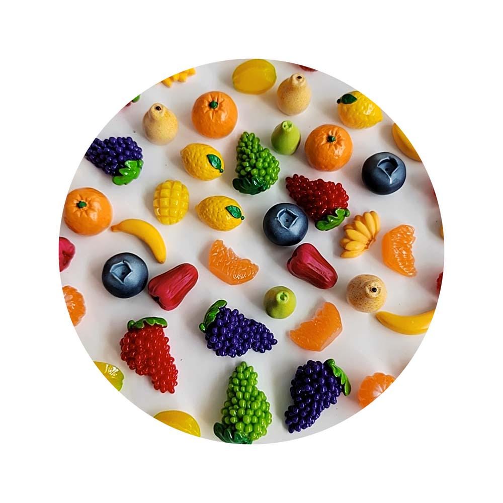 Mini Mixed Fruits Artificial Fruit Miniature Resin Fruits Figurines ...