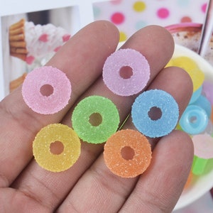 Ring Circle Shape Fake Candy Gumdrop Resin Cabochon Flatback Simulation ...
