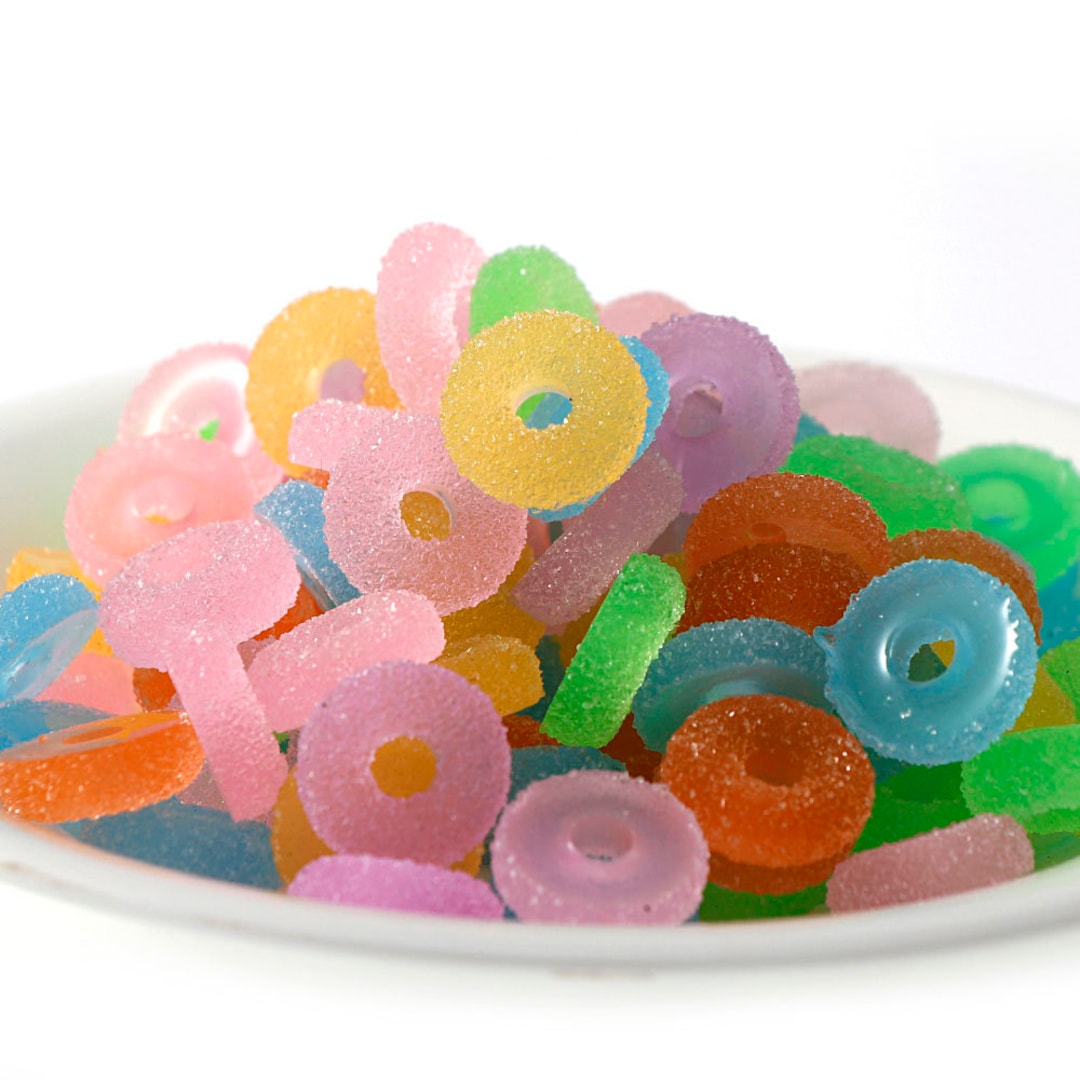 Ring Circle Shape Fake Candy Gumdrop Resin Cabochon Flatback Simulation ...