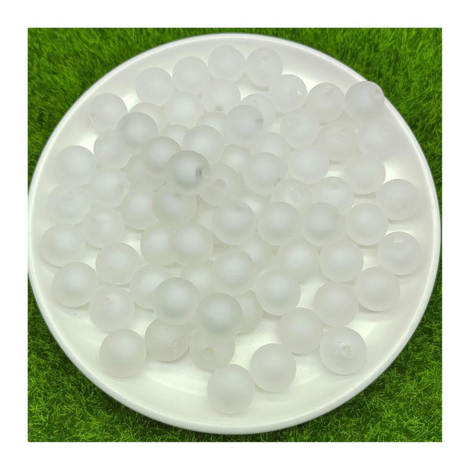 16mm Frosted Frog Spawn Beads Acrylic Beads Matt Half Holes Loose ...