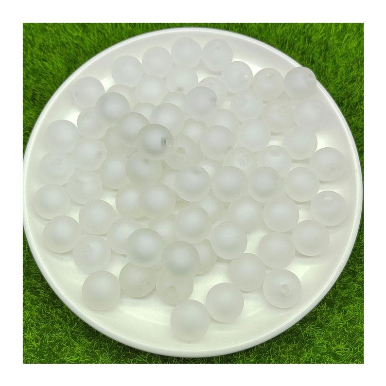 16mm Frosted Frog Spawn Beads Acrylic Beads Matt Half Holes Loose ...