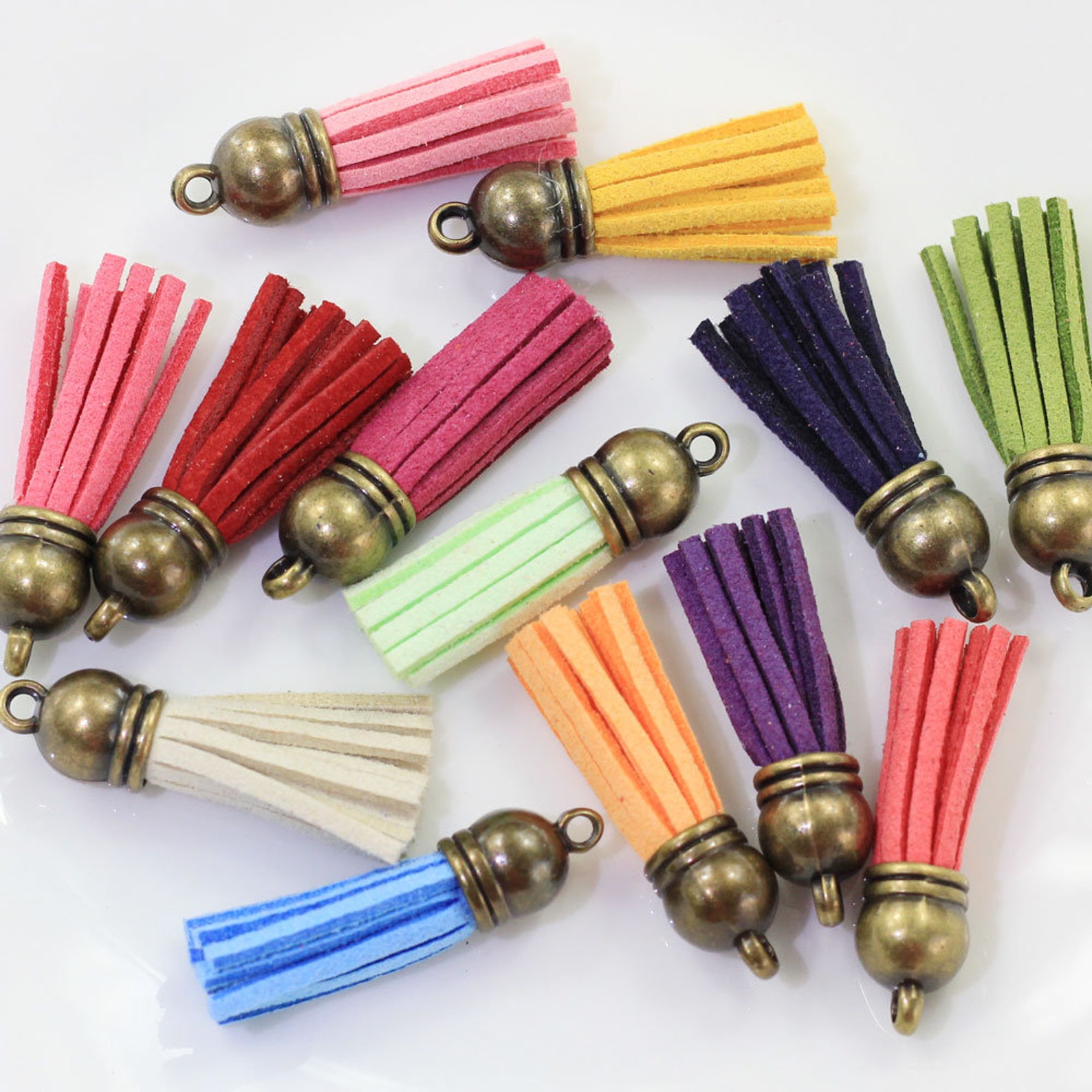 36mm Suede Tassels Charm Multi Colors Faux Suede Leather Tassel With ...