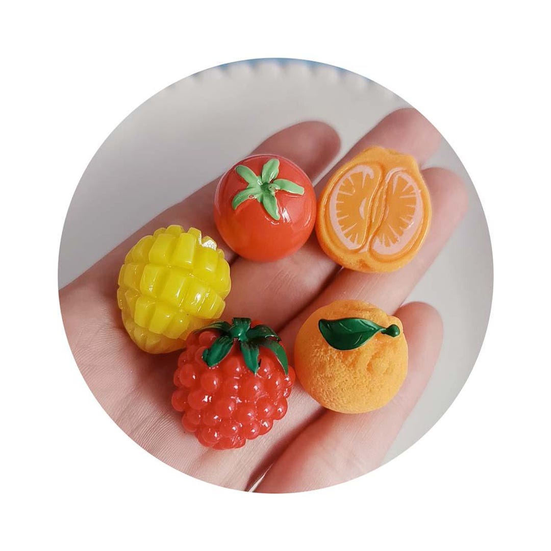 Kawai Plastic Fruits Miniature Potato Lemon Strawberry Tangerine Resin ...