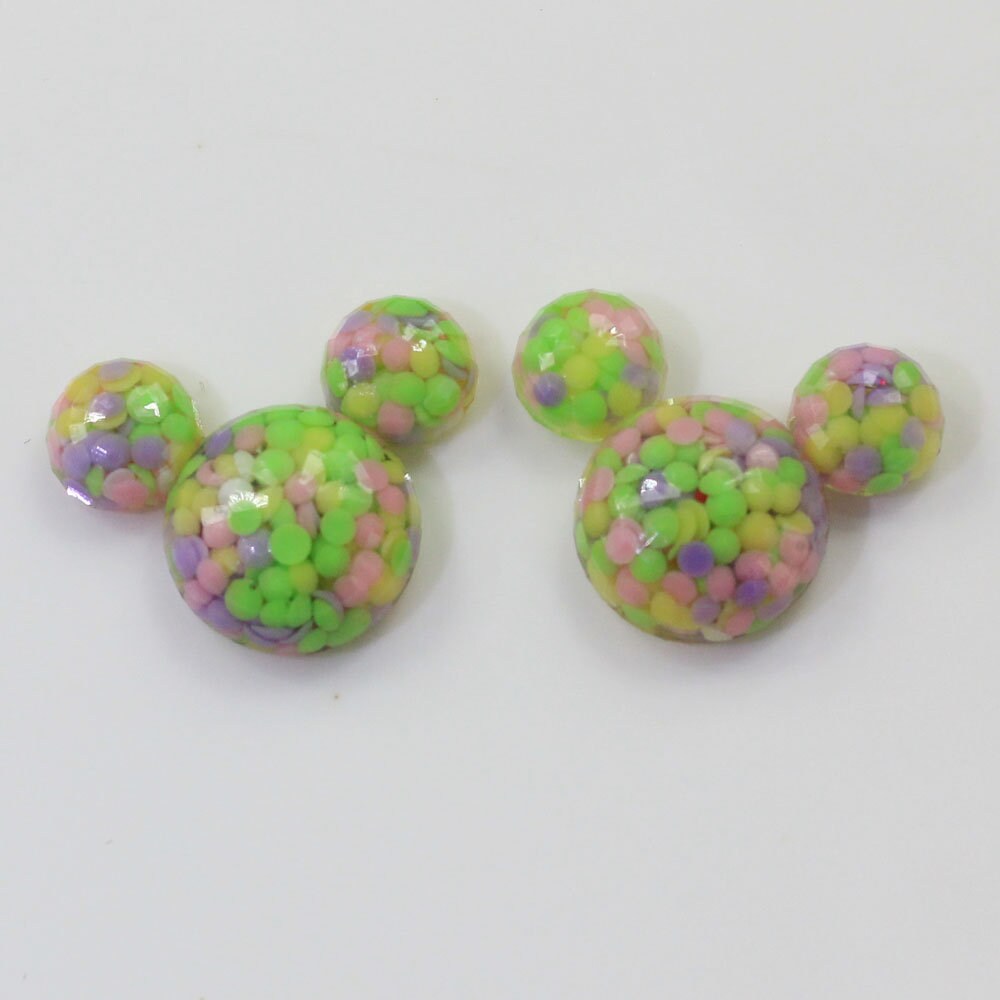 Mix Colors Glitter Resin Mouse Flatback Cabochons DIY Hair Bow - Etsy