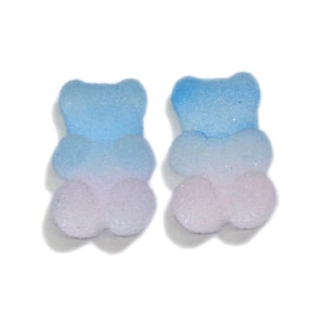 Gradient Color Simulated Gummy Bear Candy PVC Soft Resin Cabochon for Slime Toy Kids Foam Clay ...