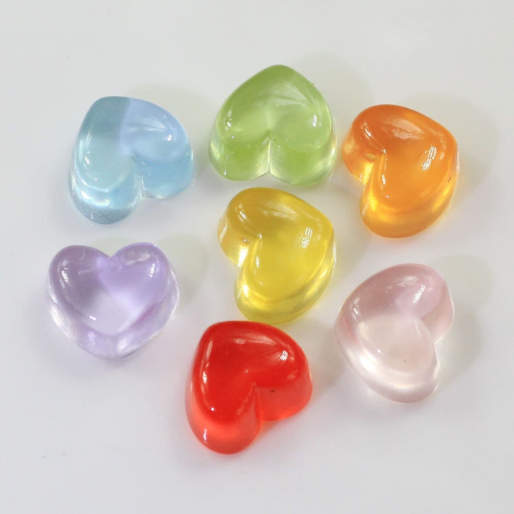 16mm DIY Clear Resin Heart Simulation Candy Charms for SLIME Filling ...