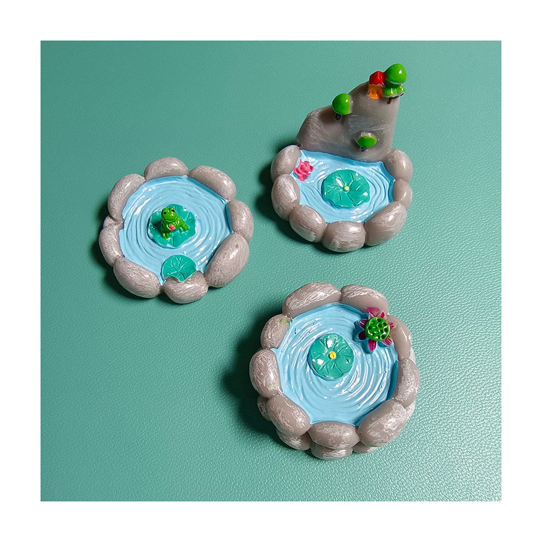 Figurines Miniature Simulated Water Pool Lotus Pond Micro Landscape ...