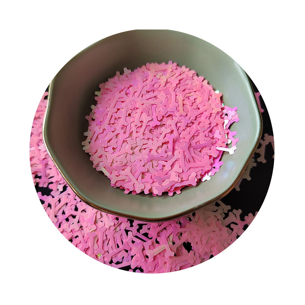 Pink Bone Glitter Confetti Table Scatter,tumblers,slime,deco Crafts - Etsy
