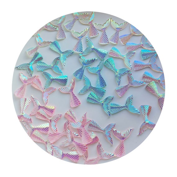 35mm Shiny Translucent AB Metal Color Resin Mermaid Tail Resin - Etsy