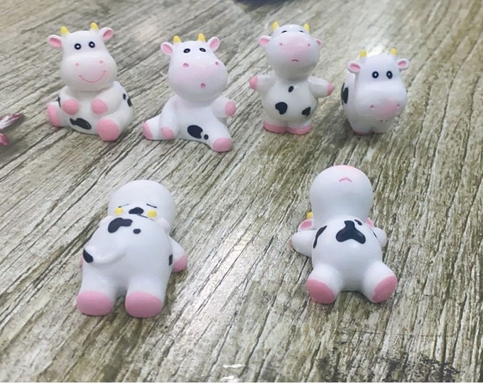 5pc. Happy Strawberry Cow, so Kawaii Planar Resin Flatback, Cabochon ...
