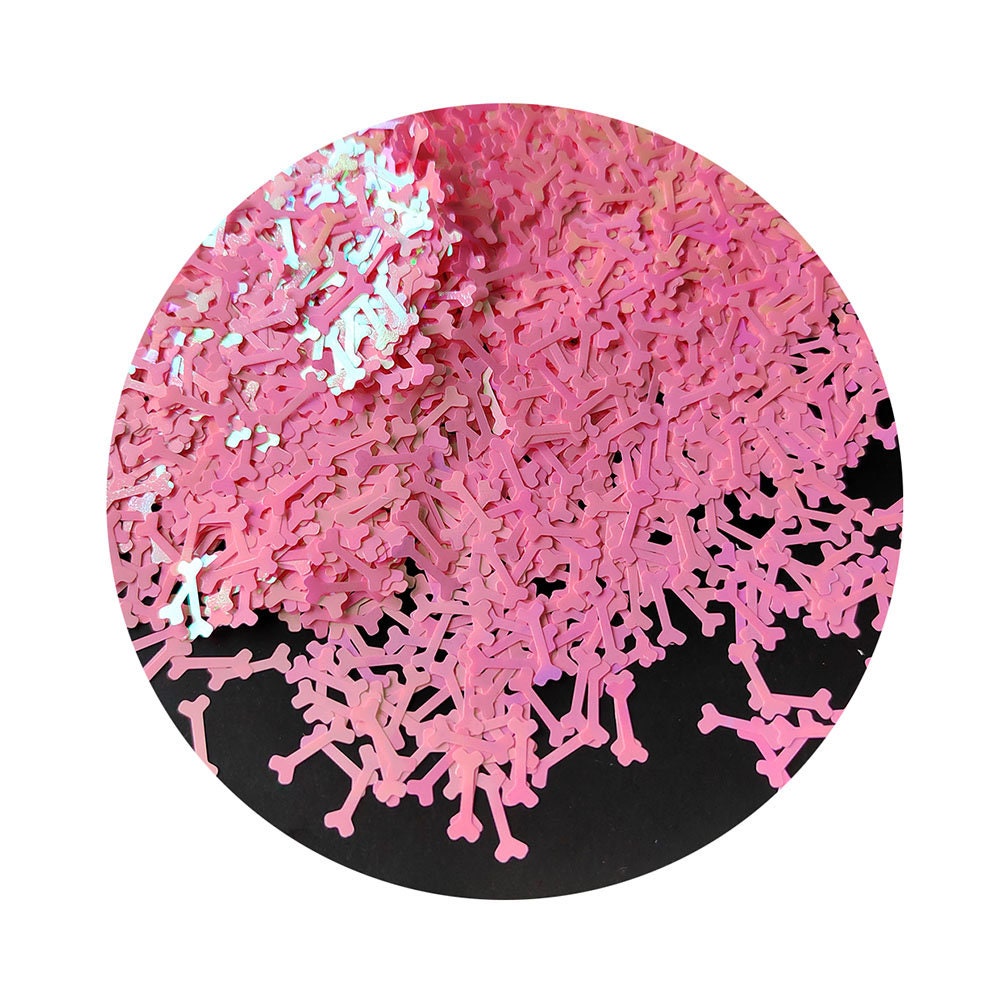 Pink Bone Glitter Confetti Table Scatter,tumblers,slime,deco Crafts - Etsy
