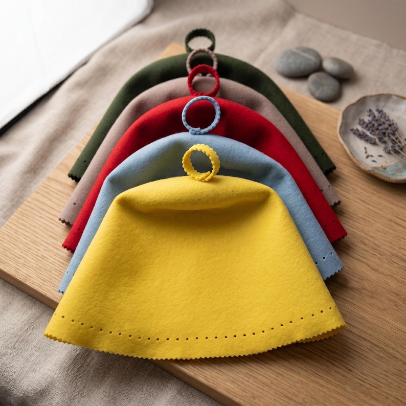 100% Merino Wool Sauna Hat, Natural Felt Banya Cap, Heat Protection Spa ...