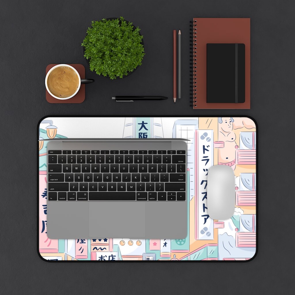 Japanese Desk Mat Anime Desk Matjapan Desk Mat Japan City | Etsy