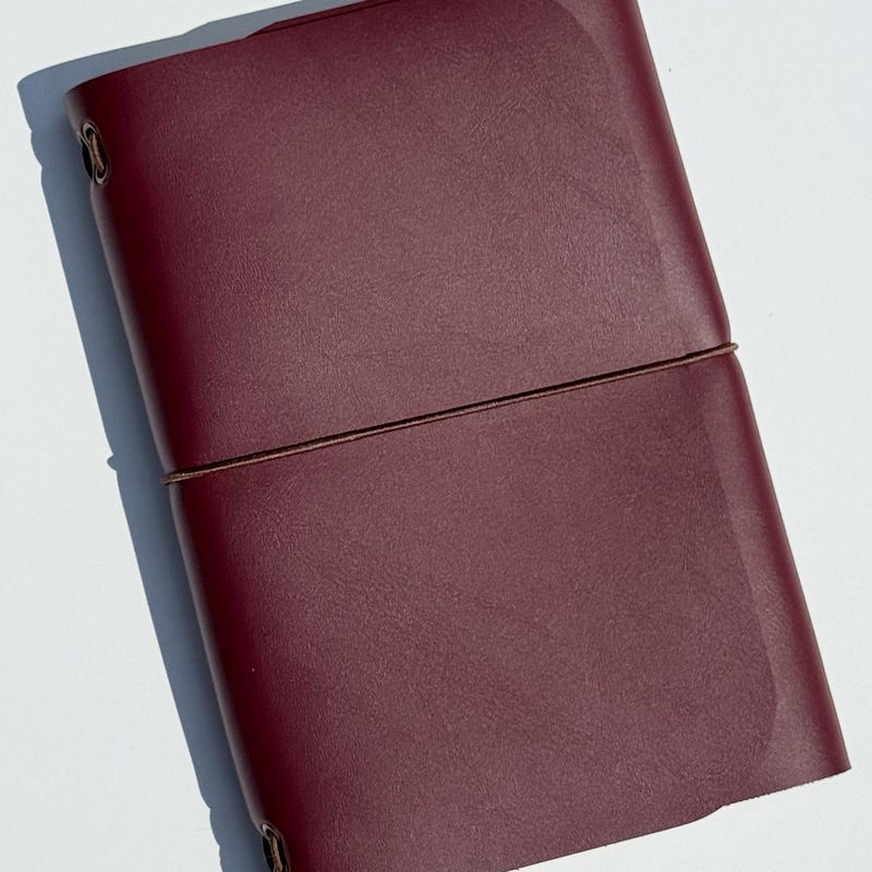 Leather Trifold Journal Red A5 - Etsy