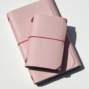 Pink A5 Faux Leather Refillable Journal Cover – Tri-fold Notebook ...