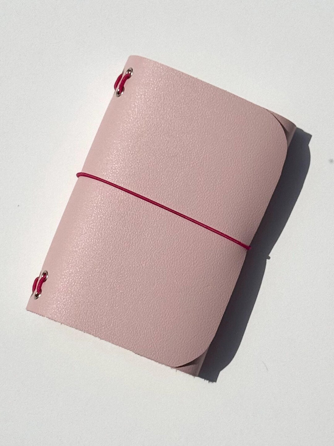 Pink A6 Faux Leather Refillable Journal Cover – Tri-fold Notebook ...
