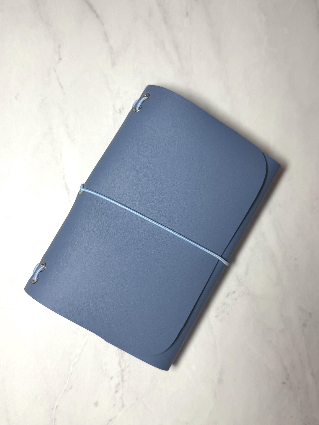 Blue A6 Faux Leather Refillable Journal Cover – Tri-fold Notebook ...