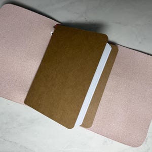 Pink A6 Faux Leather Refillable Journal Cover – Tri-fold Notebook ...