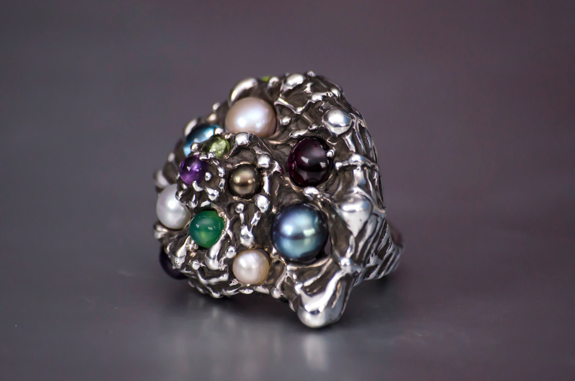 Sterling Silver Shell Ring, Ring in the Shape of a Shell, Chunky Ring ...