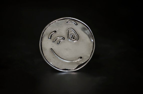Smiley Face Ring Emoji Meme Sterling Silver Ring - Etsy