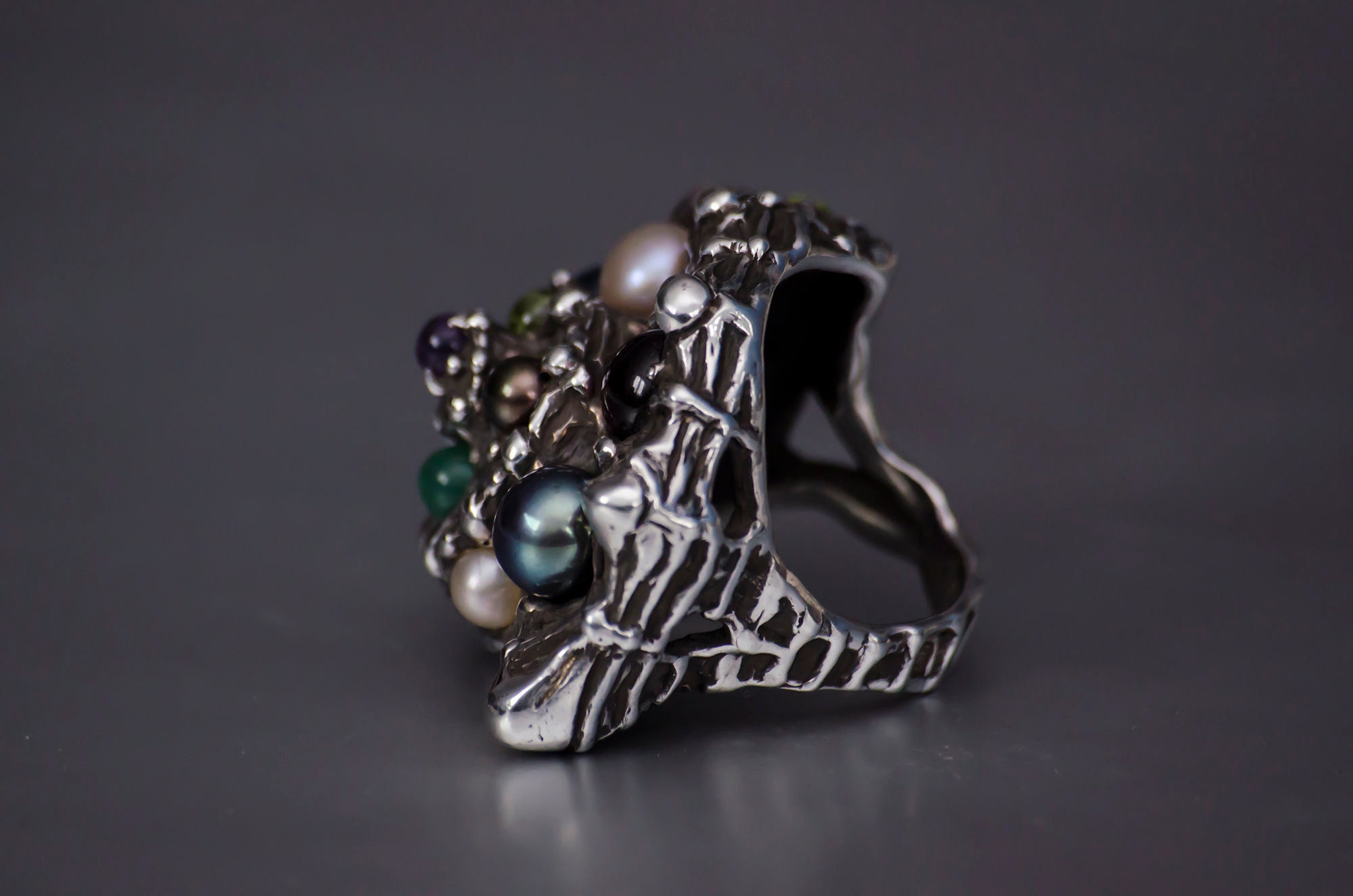 Sterling Silver Shell Ring, Ring in the Shape of a Shell, Chunky Ring ...