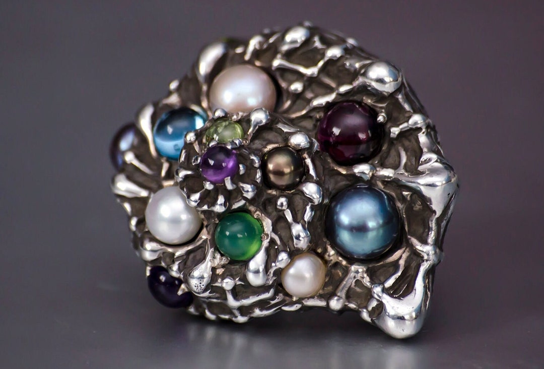 Sterling Silver Shell Ring, Ring in the Shape of a Shell, Chunky Ring ...