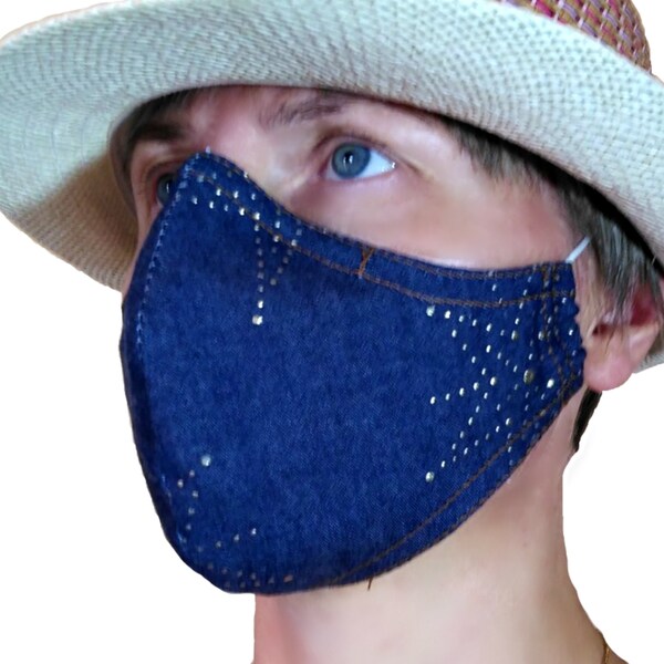Denim Face Mask - Etsy