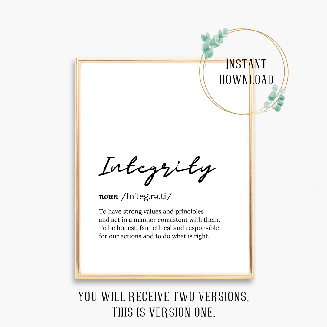Integrity Social Work Quotes MSW Social Worker Gift Poster School ...
