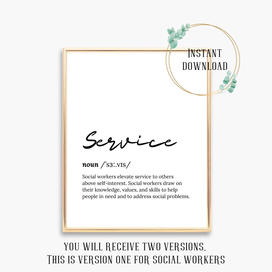 Service Social Work Quotes Social Worker Gift MSW Social Work Poster ...