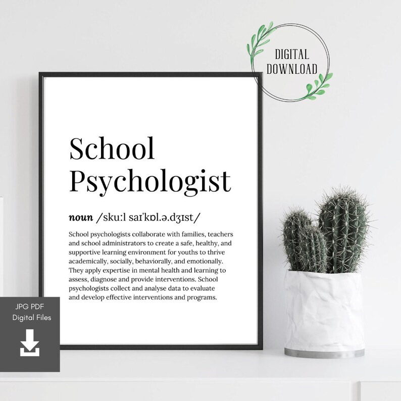 School Psychologist Definition Poster Gift Psych Printable - Etsy