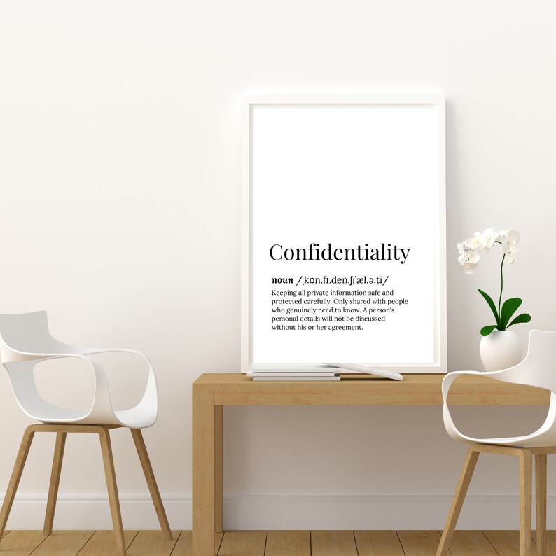 Confidentiality Poster Social Worker Quotes Therapist - Etsy