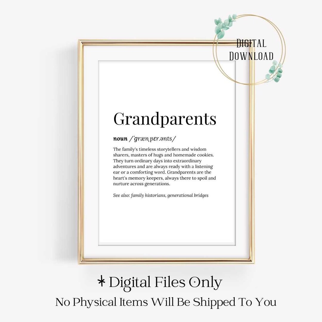 Grandparents Definition Christmas Gift From Grandkids Grandma Grandpa ...