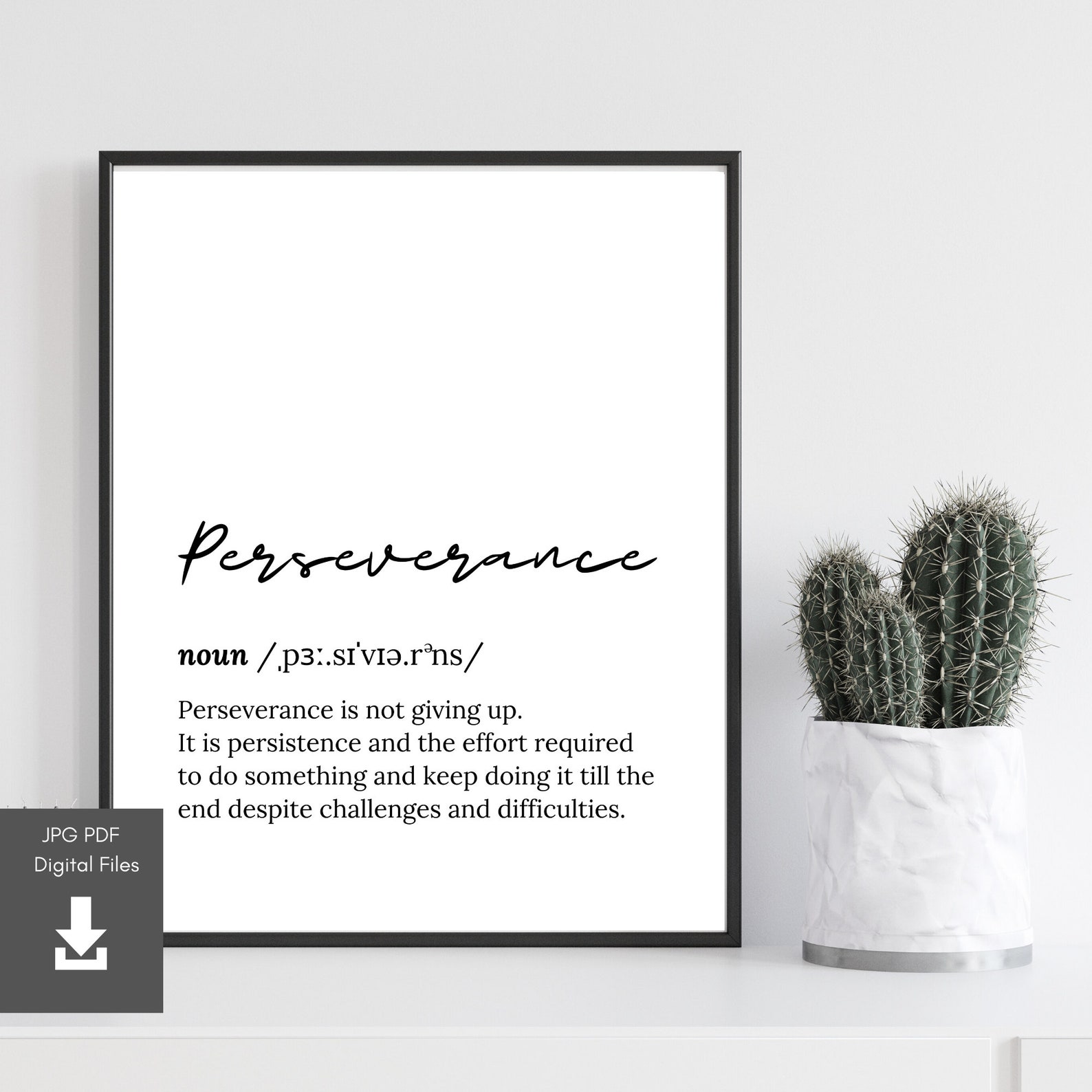 Perseverance Quote Definition Counselor Office Decor Poster School ...