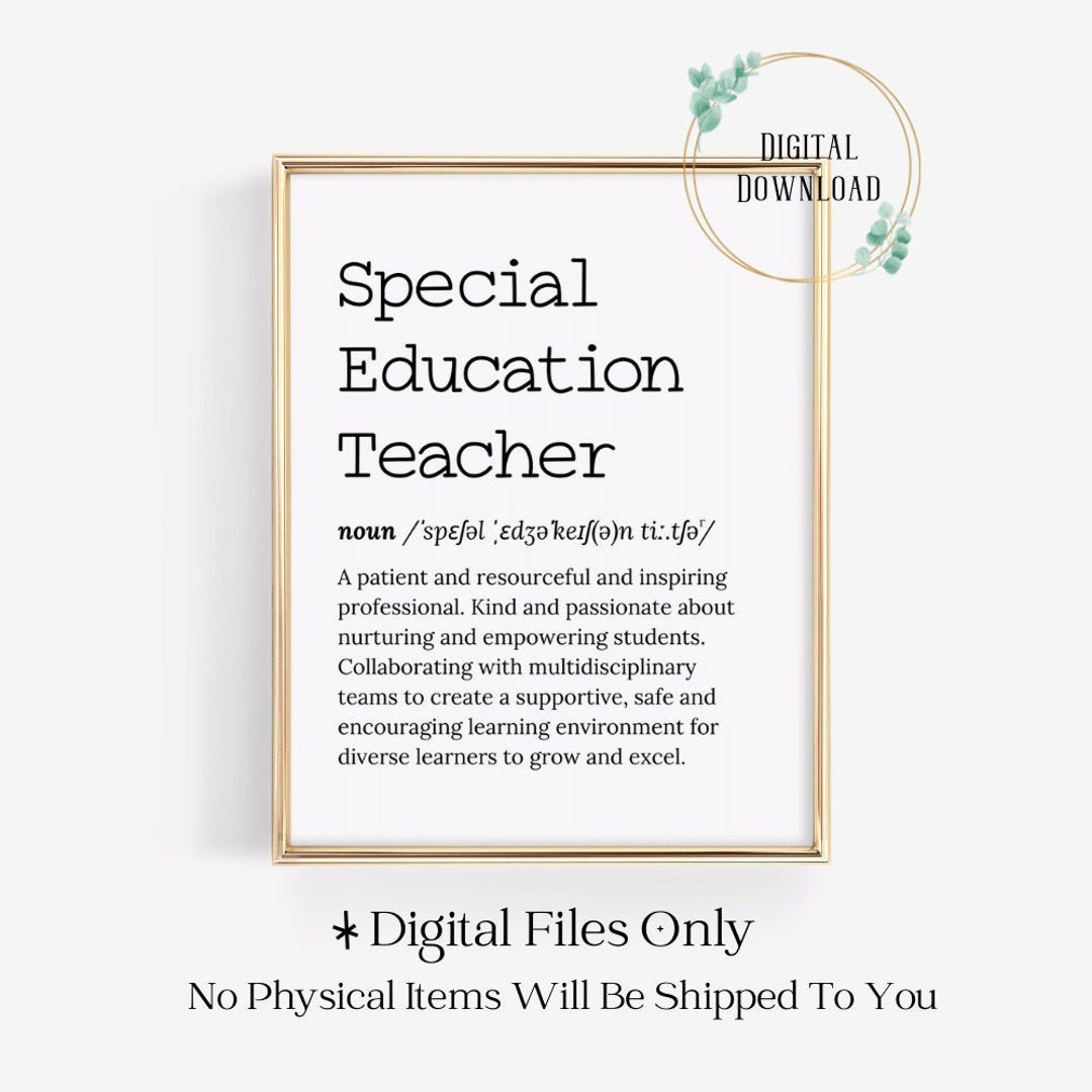Sped Teacher Thank You Gift for Special Education Definition Gifts ...