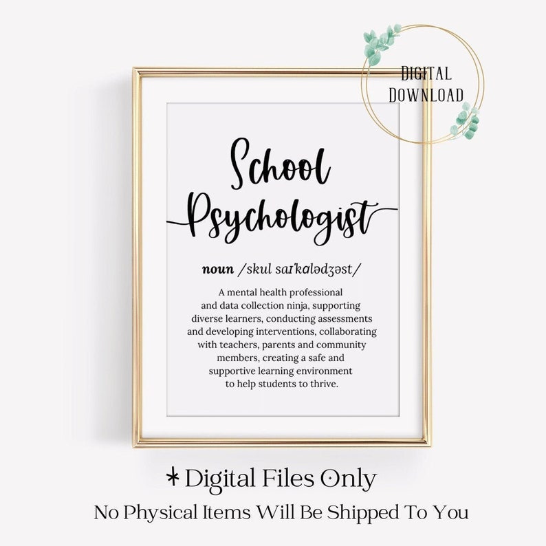 School Psychologist Card Print Gift Office Decor for Psych - Etsy