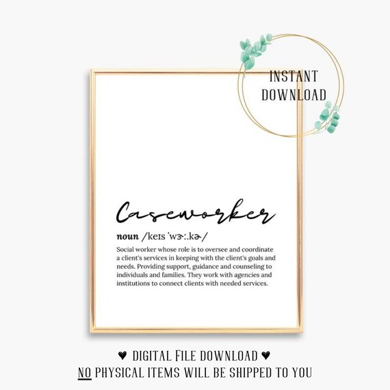 Social Work Quote Poster Caseworker Case Worker Gift | Etsy