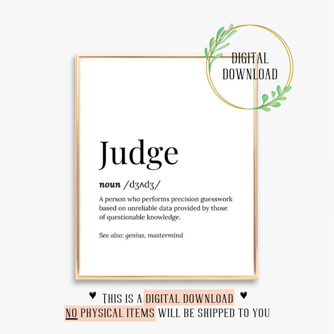 Judge Art Gift Funny Gifts for a Judge Happy Birthday Card | Etsy