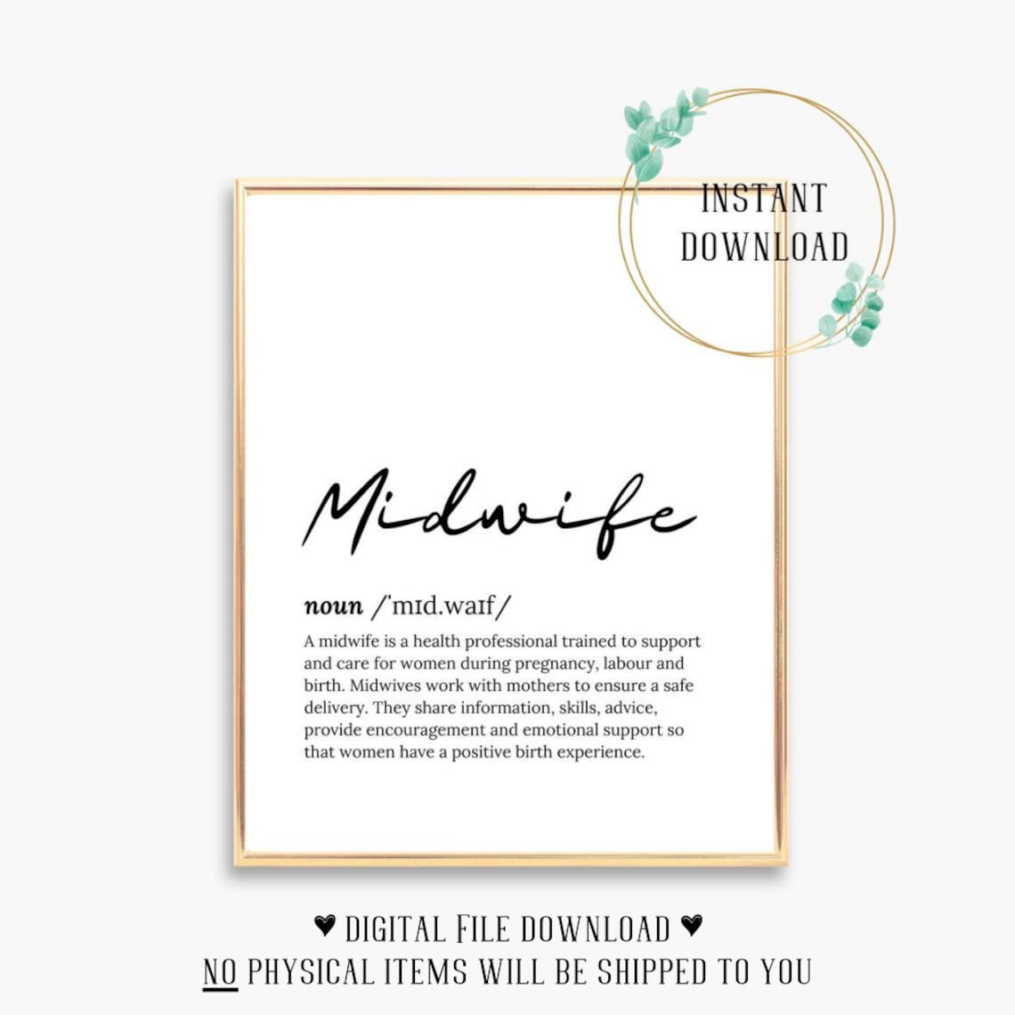 Midwife Poster Appreciation Gift Midwifery Print Thank You | Etsy