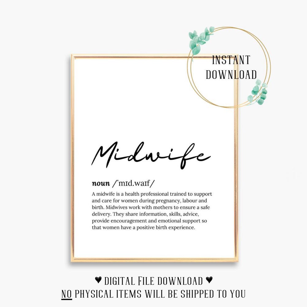 Midwife Poster Appreciation Gift Midwifery Print Thank You Card Nurse ...