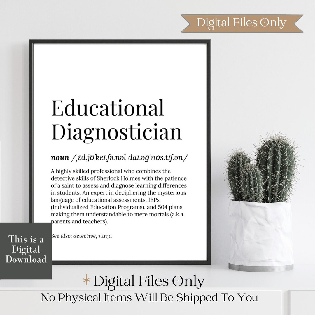 Educational Diagnostician Card Print Gift Office Decor for Appreciation ...