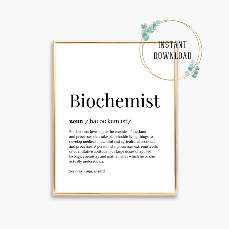 Biochemist Gift Biochemistry Gifts Poster Gift Card Wall Art Quotes ...
