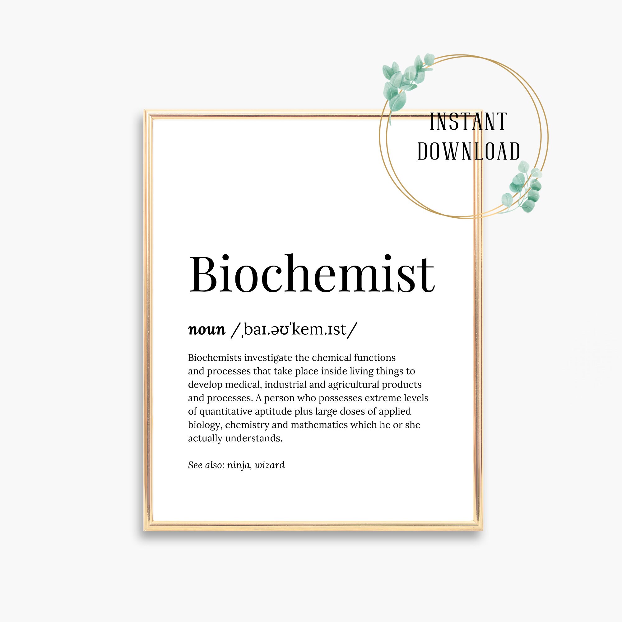 Biochemist Gift Biochemistry Gifts Poster Gift Card Wall Art Quotes ...