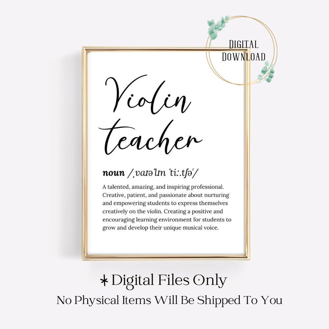 Violin Teacher Gifts Card Thank You Gift for (Instant Download) - Etsy