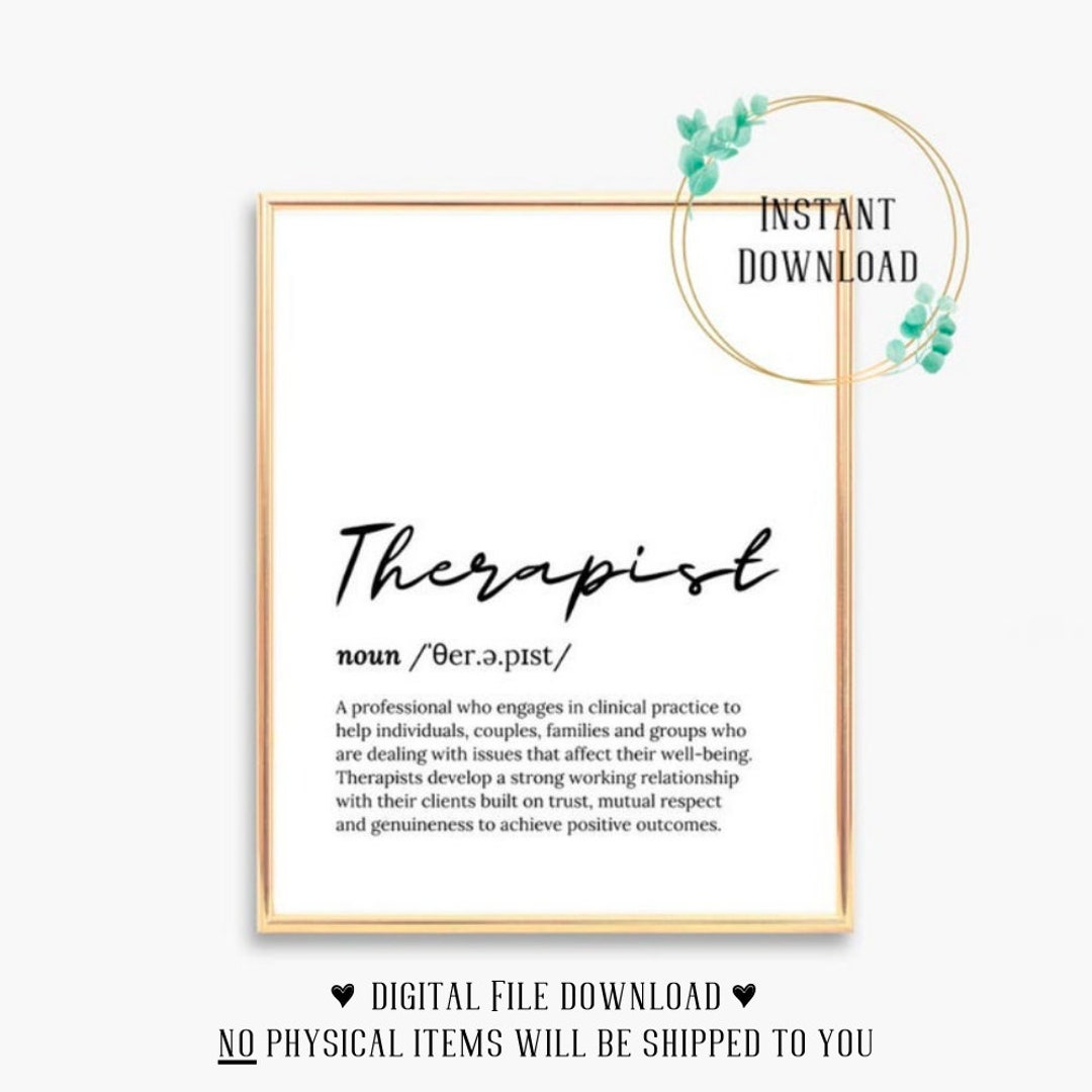Therapy Office Decor Therapist Poster Psychotherapist Graduation Gift ...