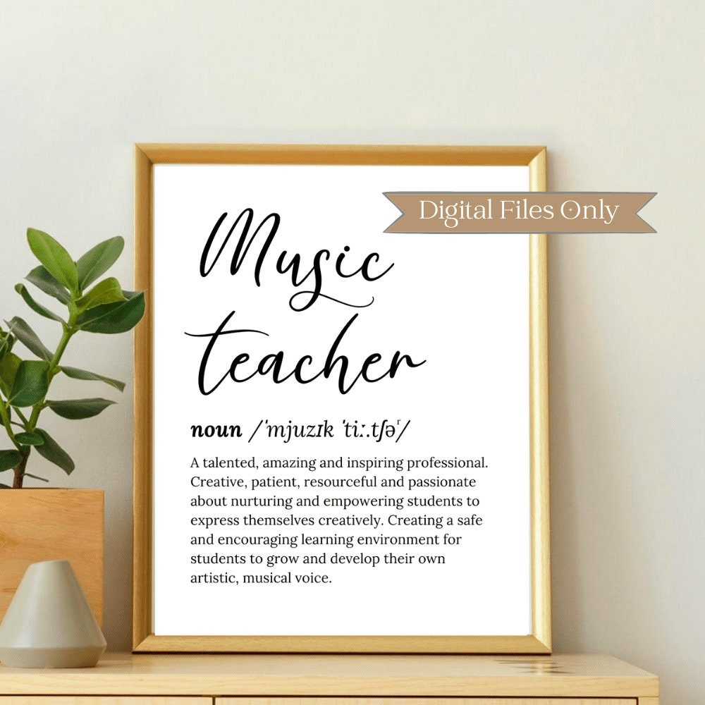Music Teacher Thank You Card Gift Print Appreciation Gifts for | Etsy