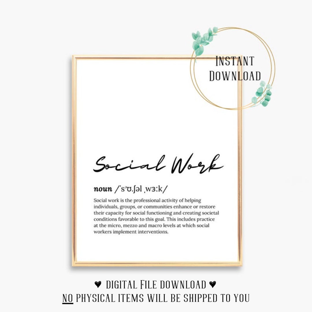 Social Worker Gift Quotes Social Work Poster Office Decor Print MSW ...