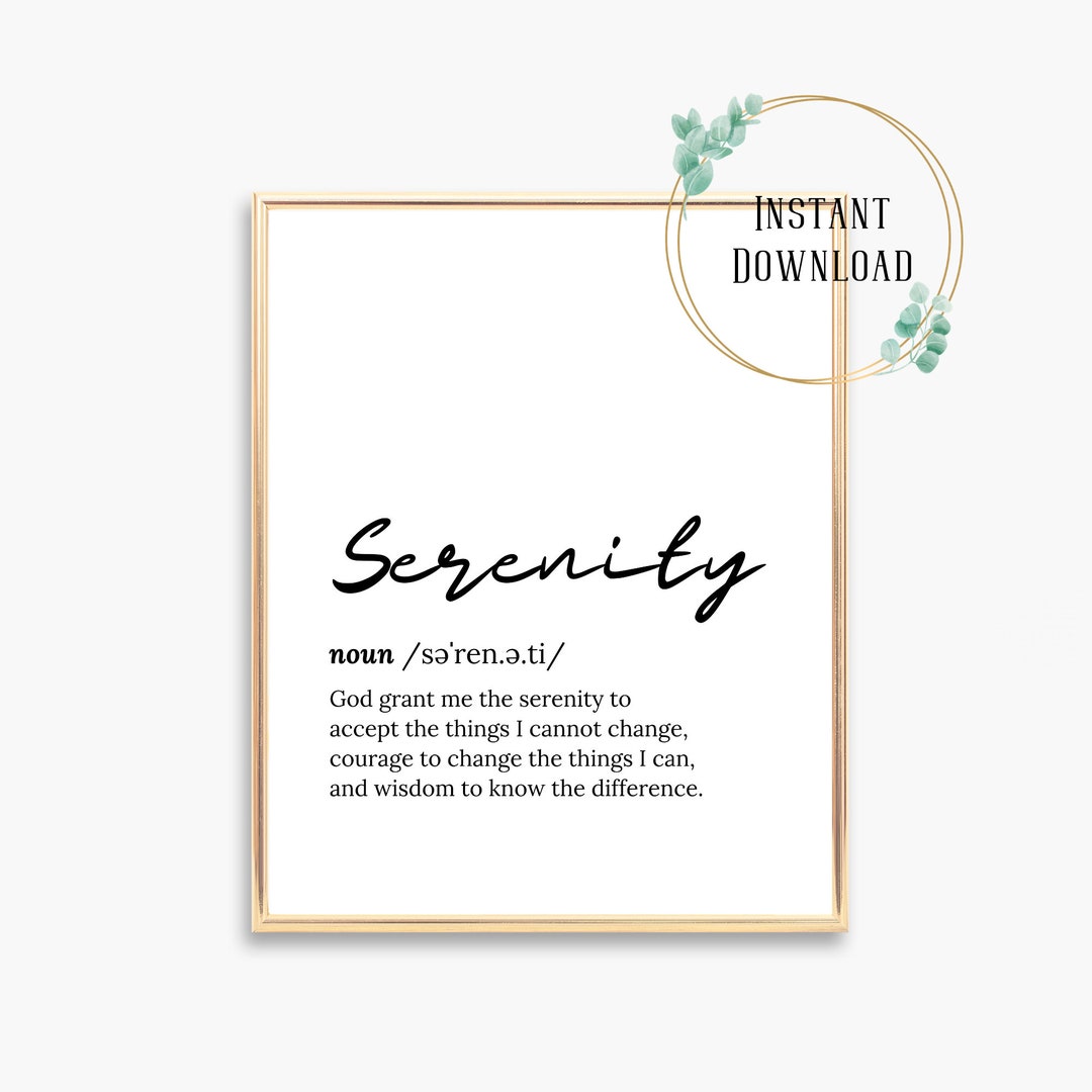 Serenity Prayer Sign Serenity Prayer Quote Printable Wall Art Print ...