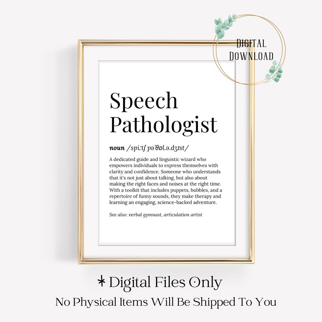 Speech Pathologist Gift Room Posters SLP Decor Language Therapy Prints ...